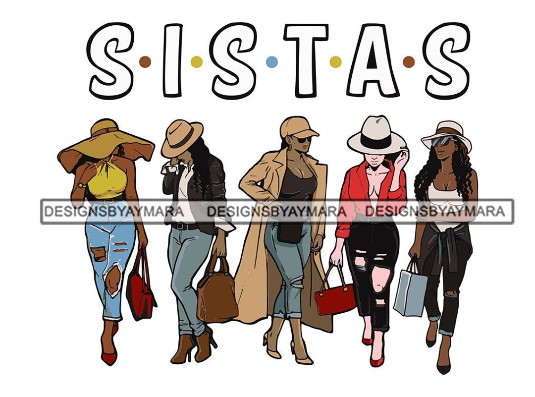 Sista's Sisters 5 Ladies in Jeans Posing White Women Best Friends ...