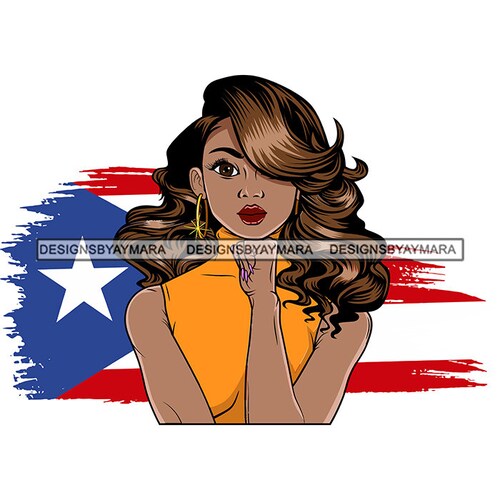 Lady Latina Puerto Rico Flag Diva Boricua Girl Melanin Female - Etsy