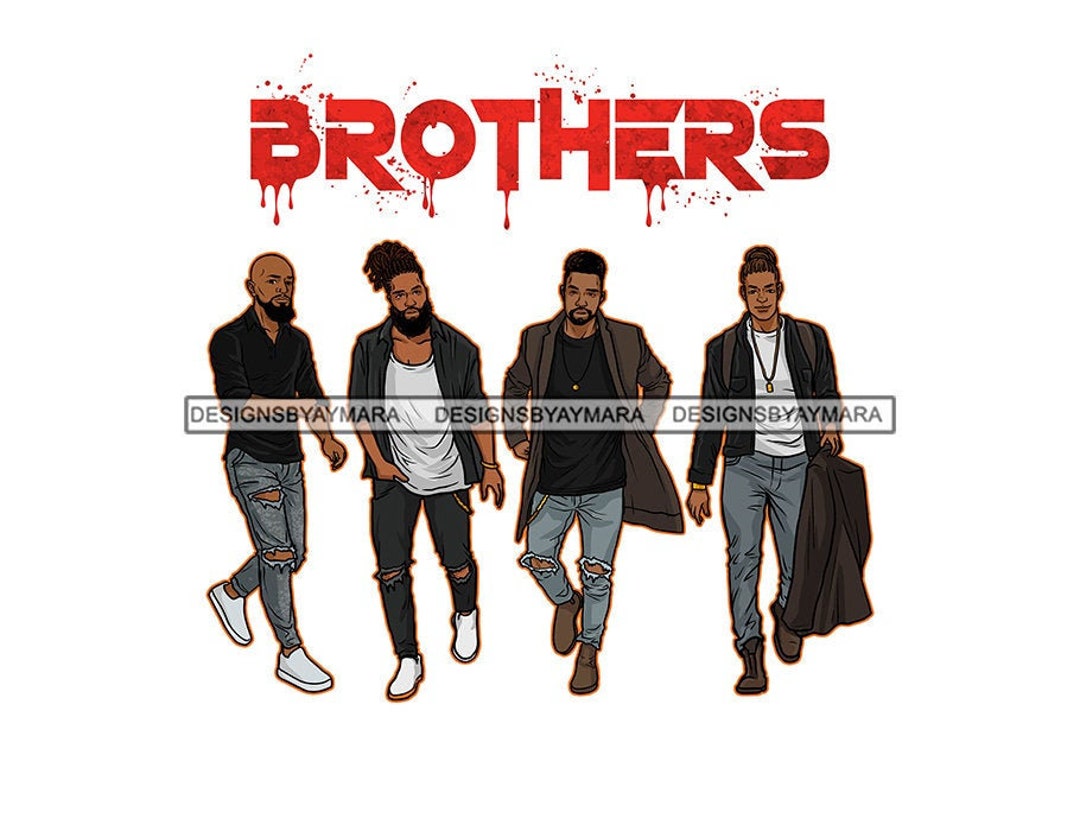 Four Brothers Drip Brother Love Hanging Out Jackets Afro Jeans ...