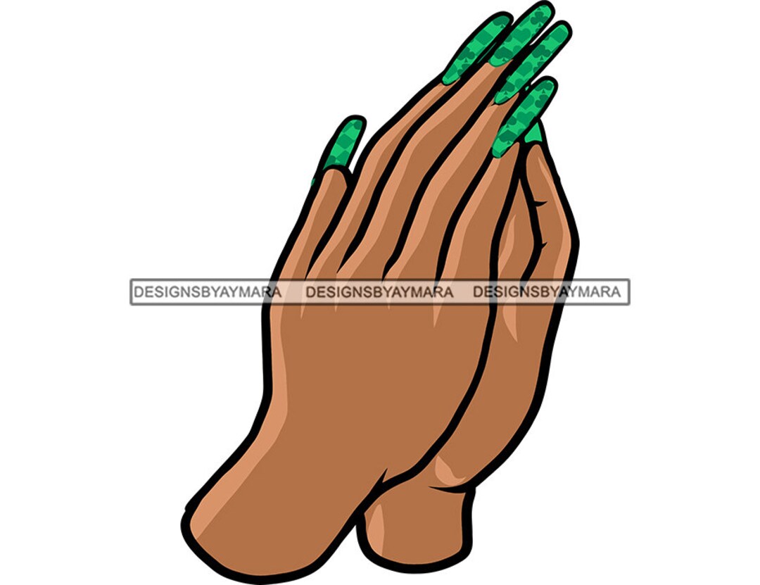 Female Woman Hand Prayers Hands Praying Pray Gesture Peace Love Long Nails Manicure New Trending ...