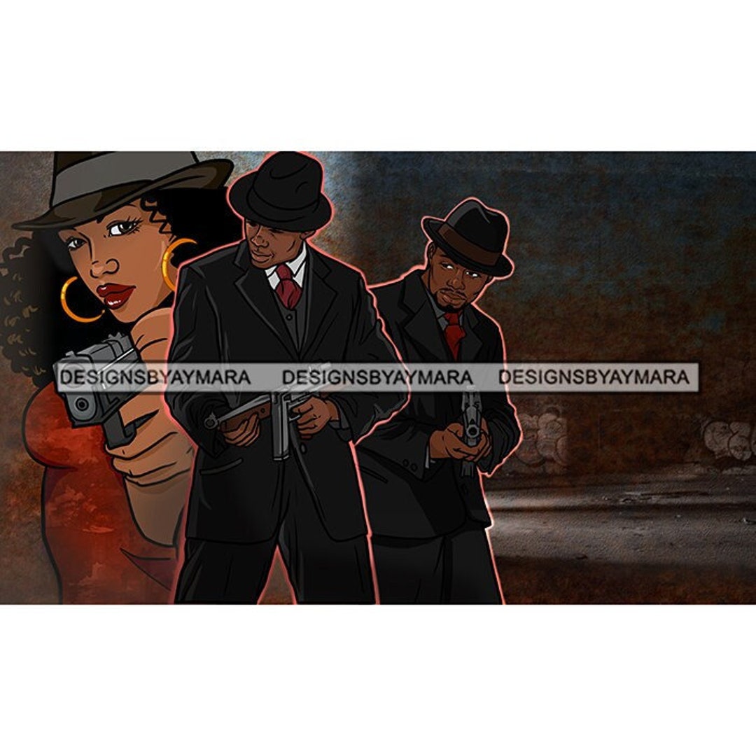 Mafia Ganster Man Gangsta Woman Gun Power Hat Suit Business Black Men ...
