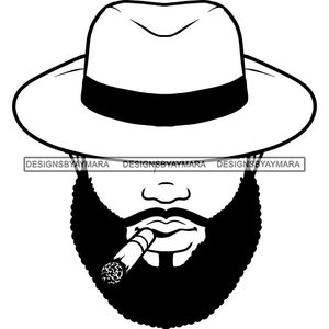 Handsome Man Faceless Smoking Cigar Smoke Smoker Addiction Fedora ...