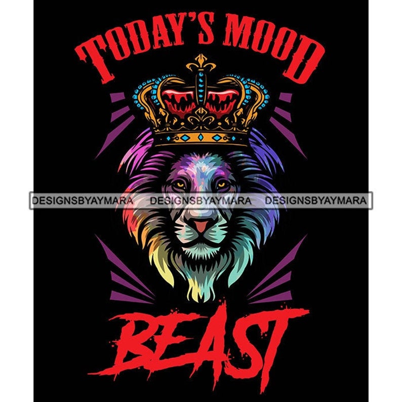 Todays Mood Beast Beast Mode Lion Beast Mode Quotes Lions Rainbow Black ...
