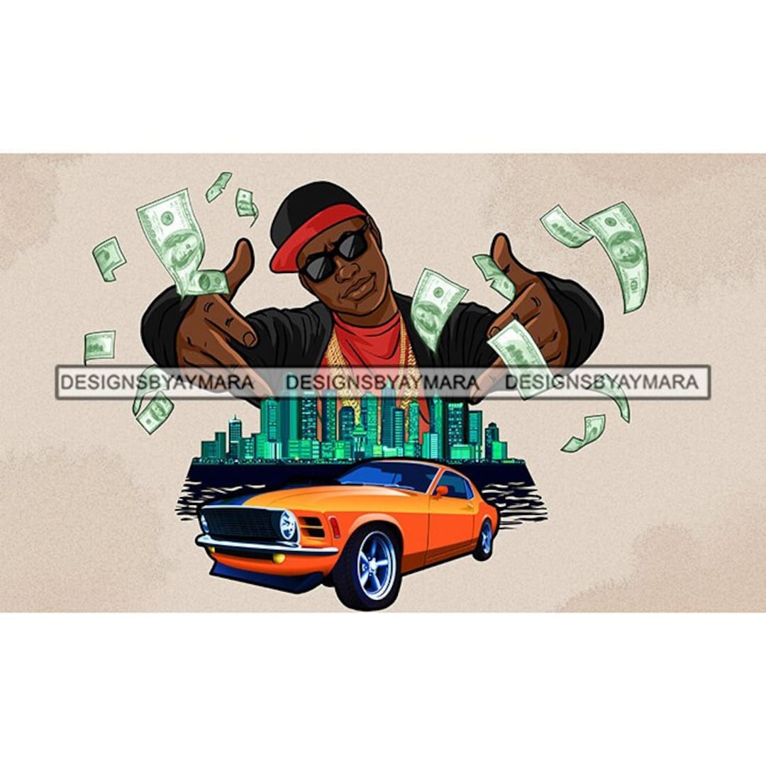 City Boy Money Power Gangsta Ganster Man Muscle Car Black Man Gold ...