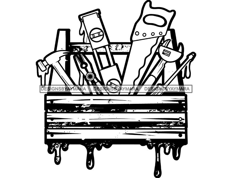 Construction Box Tools Dripping Building Equipment Contractor - Etsy