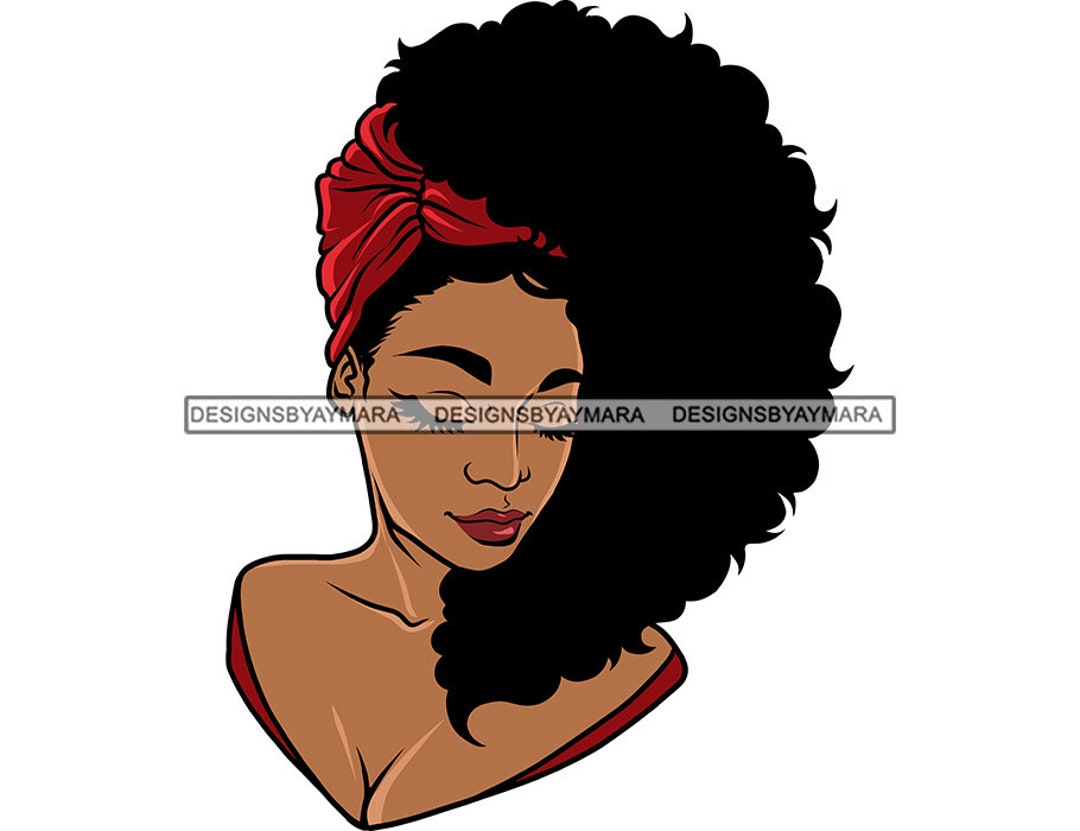 Exotic African Melanin Woman Portrait Red Turban Curly - Etsy