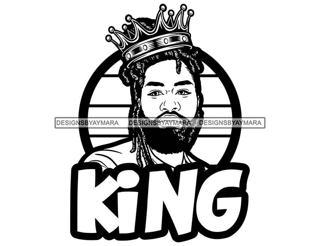 Melanin King Wearing A Crown Locs Bearded Black Male African Heritage ...