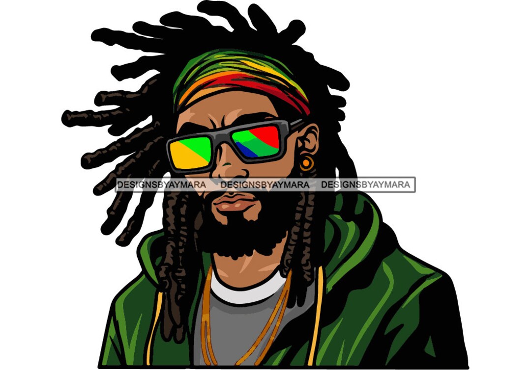 African Rasta Man Sunglasses Dreadlocks Hair Locs Reggae Jamaica ...