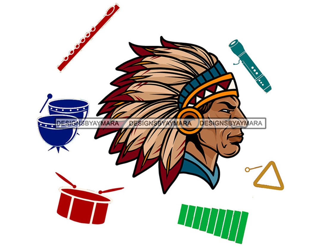 Indian Man Cherokee Apache Chief Warrior Flutes Drums Rattles Whistles ...