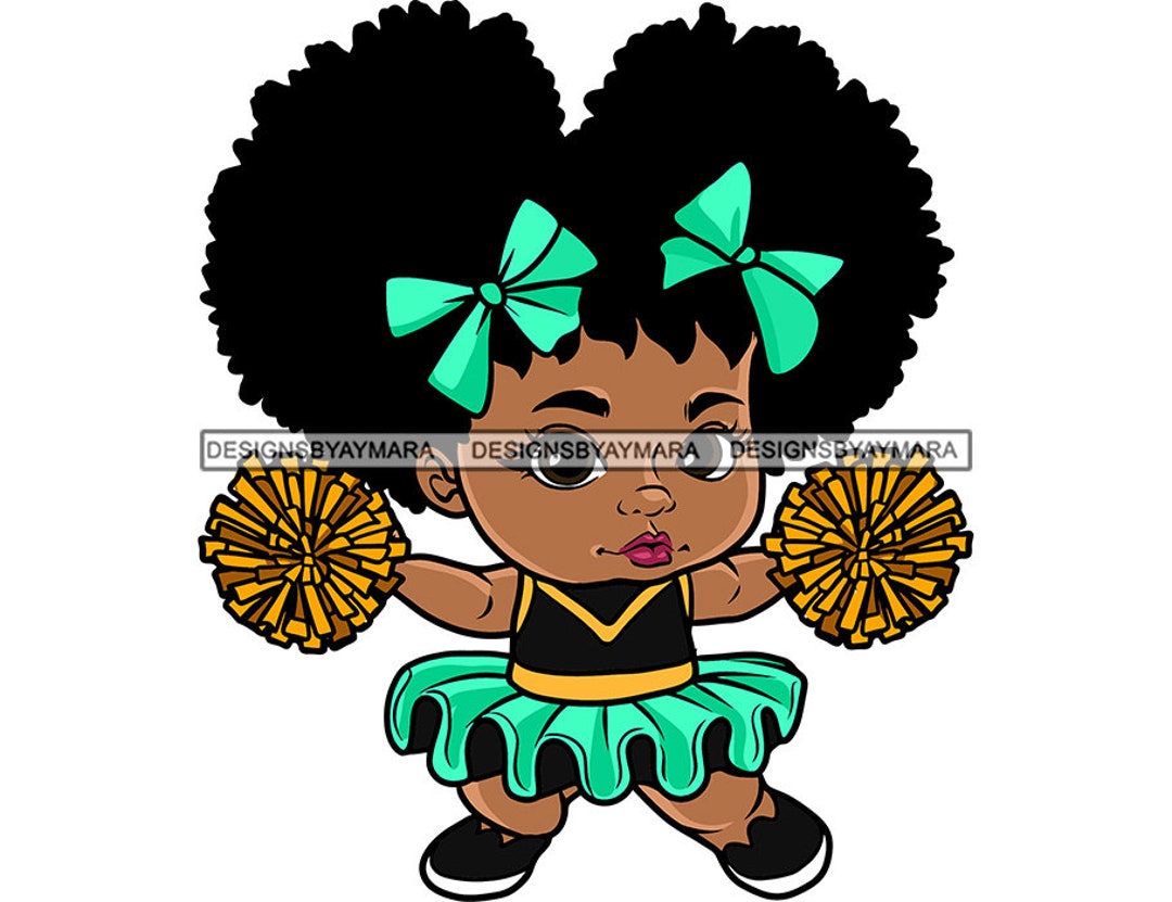Adorable Cute Cheerleader Melanin Baby Girl Toddler Team School Sport ...