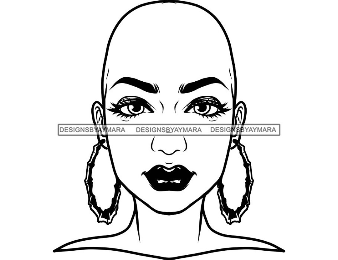 Beautiful Woman Portrait Bald Head Baldness Beauty Make up Model ...