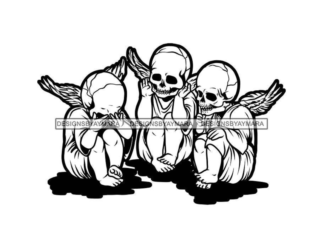 See No Evil Hear No Evil Speak No Evil Skull Angels Babies Boys Blood ...