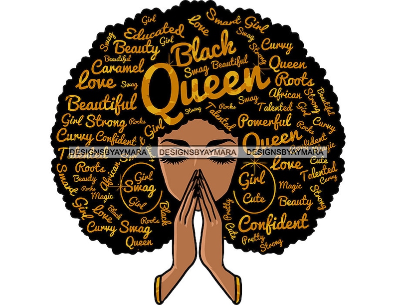 Afro Woman Praying God Black Queen Educated Beautiful Worship - Etsy