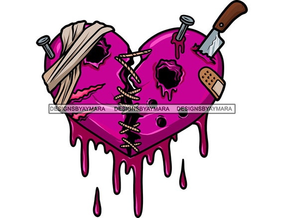 How To Draw A Heart With A Knife Through It