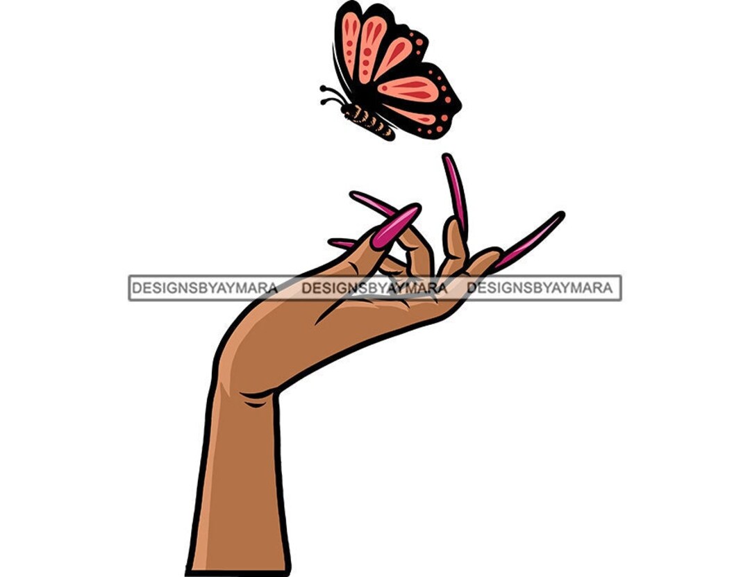 Delicate Woman Hand With Butterfly Feminine Touch Magical Connection ...
