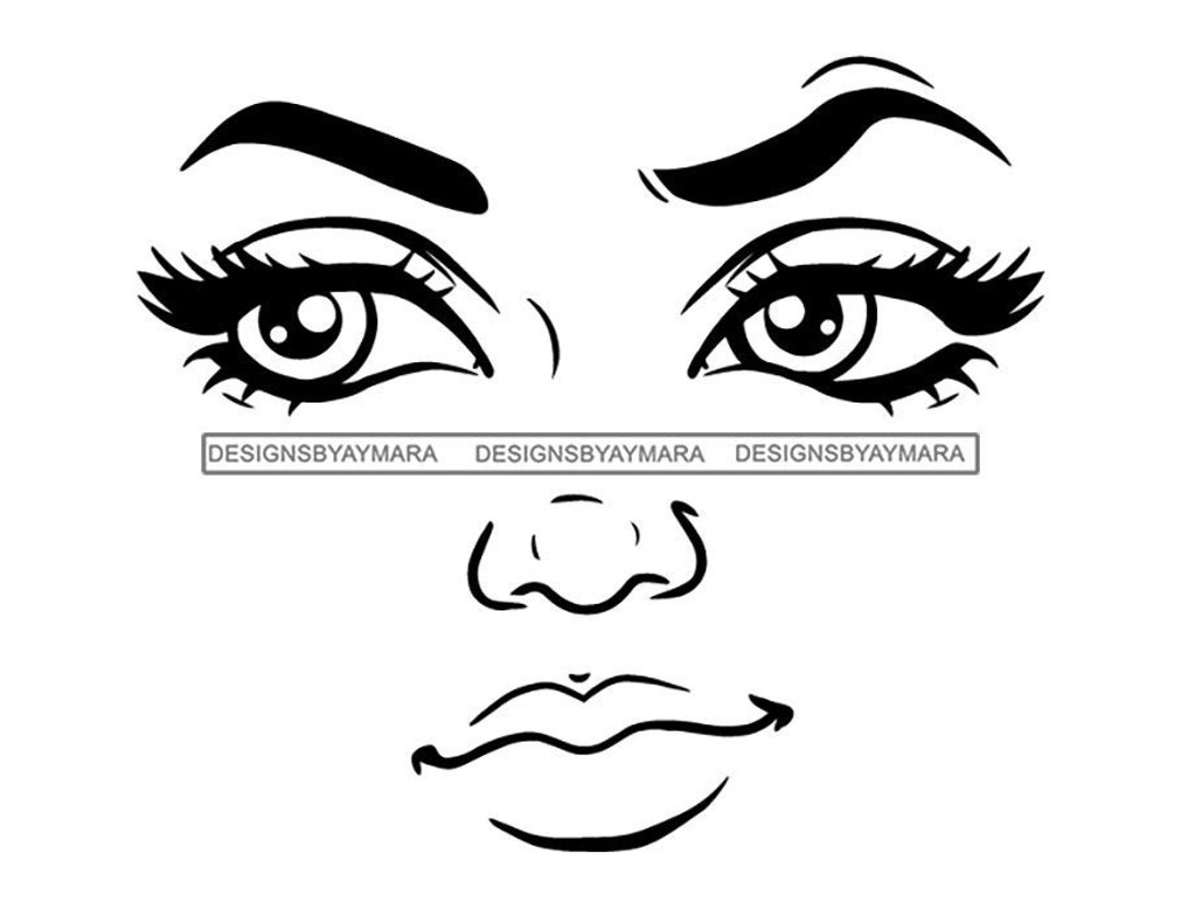 Melanin Woman Just the Face Crossed Eyes Look Smirk Black Girl Magic ...