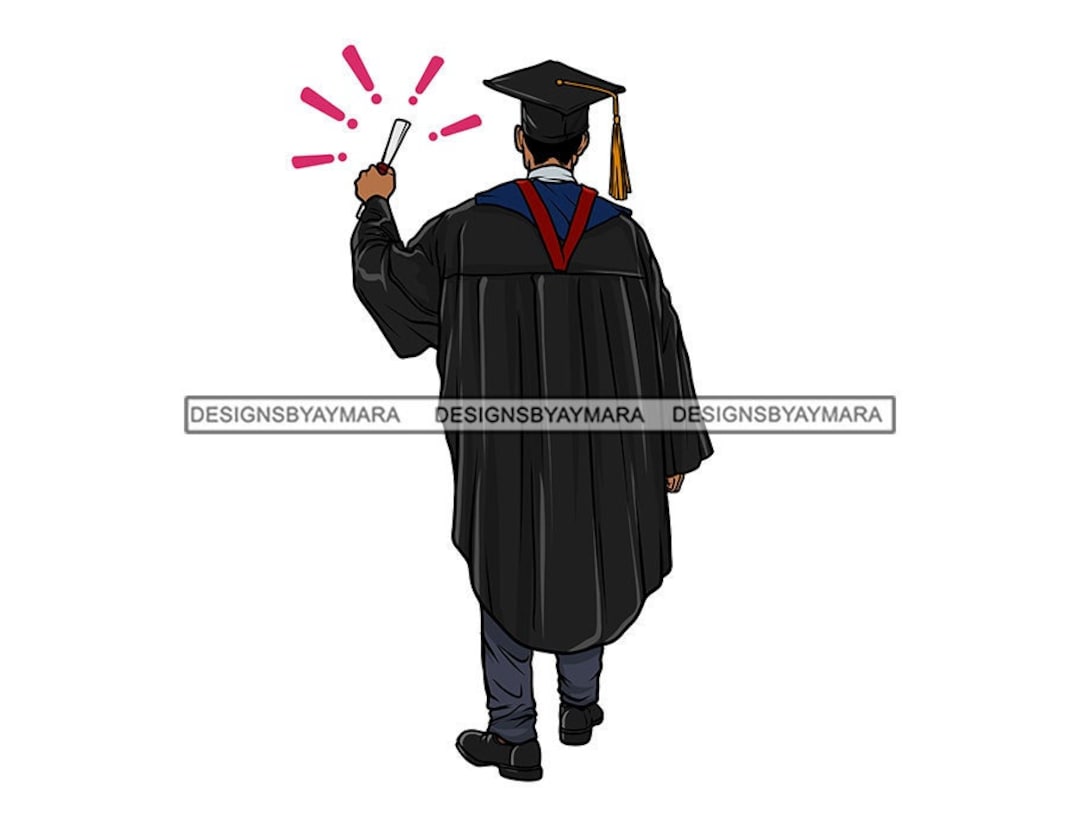 Graduation Young Student Man Holding Diploma Celebrate Gown Graduate ...