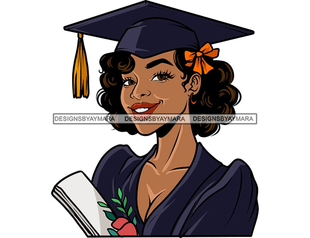 College Girl Wearing Graduation Cap School University Student Woman ...