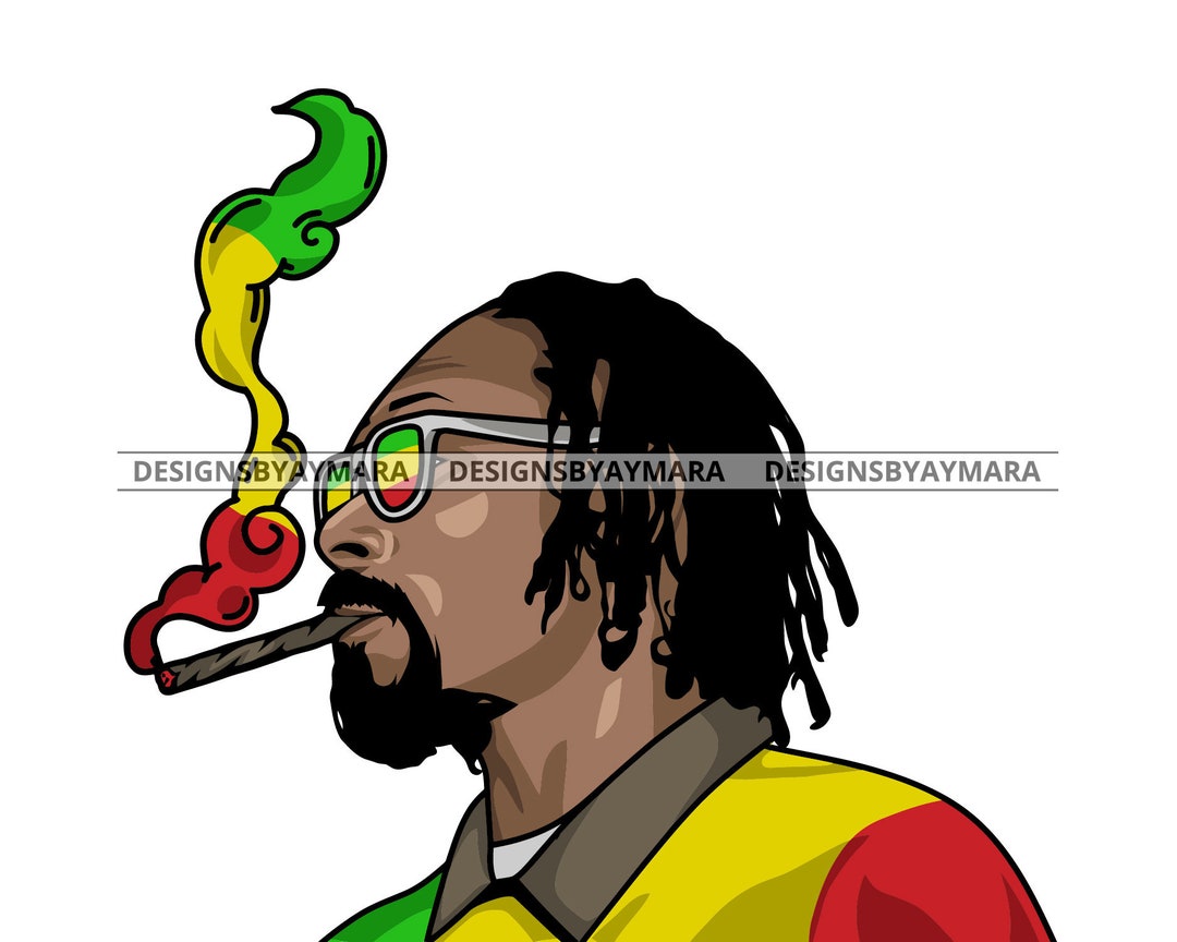 Rasta Man Cartoon Smoking