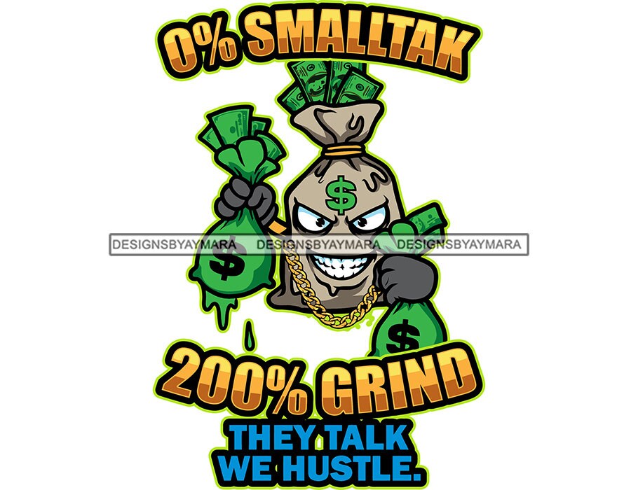 0 Small Talk 200 Grind Money Cartoon Character Man Money Bags - Etsy