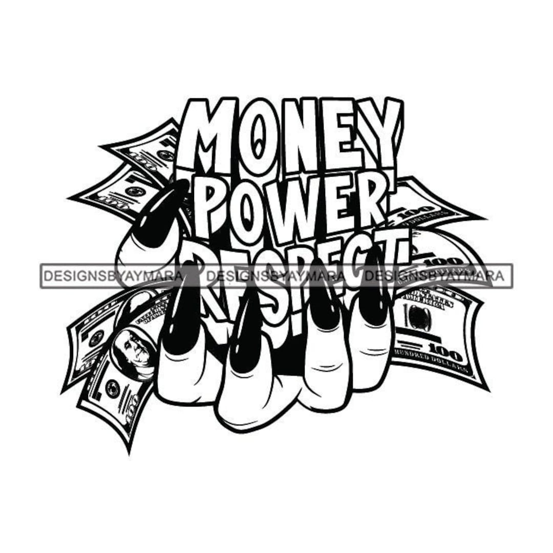 Money Power Respect Woman's Hand Holding Money Nails Cash Dollar Bills ...