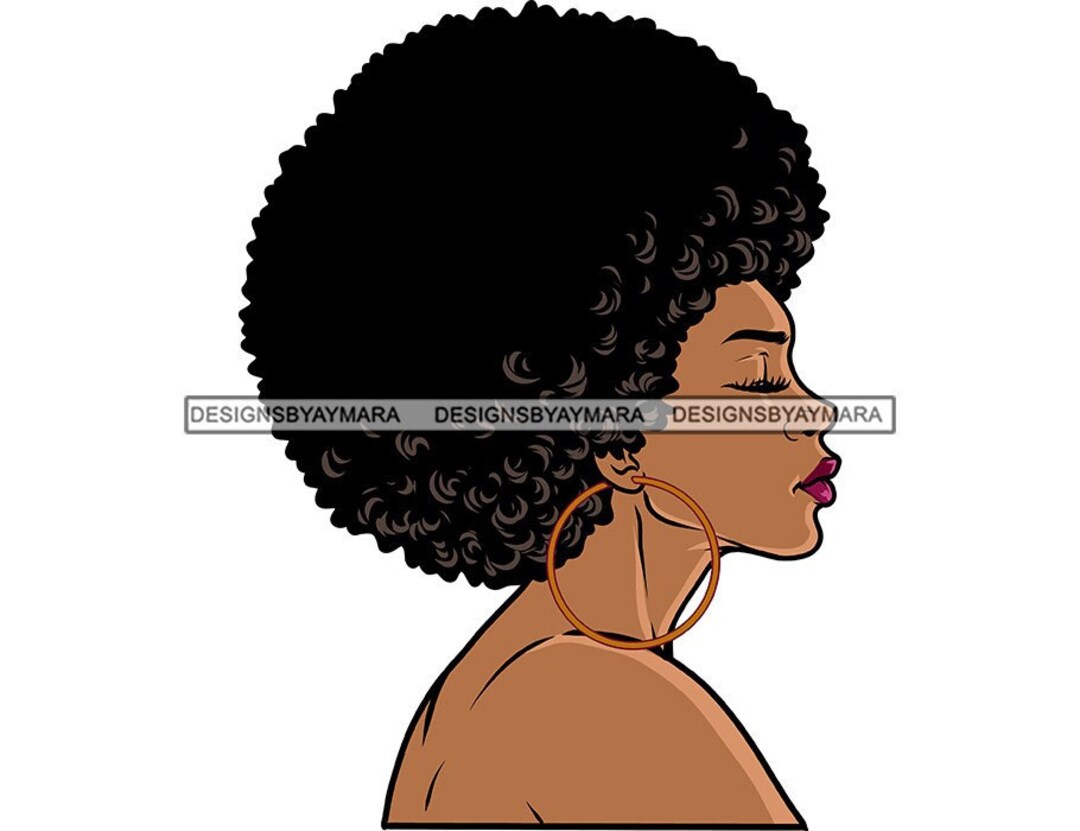 Black Girl Magic Portrait Elegant Woman Afro Natural Hair African ...
