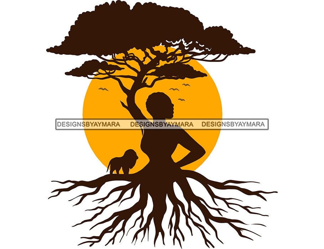 Beautiful Black African Queen Root Dress Africa Bright Sun Brown Tree ...