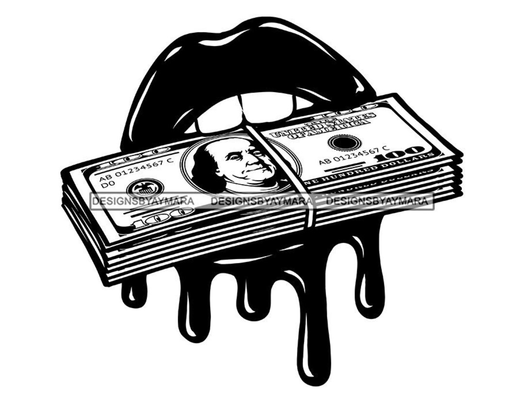 Woman Lips Dripping Beating Money Stack Cash Bank Franklin 100 Dollar ...