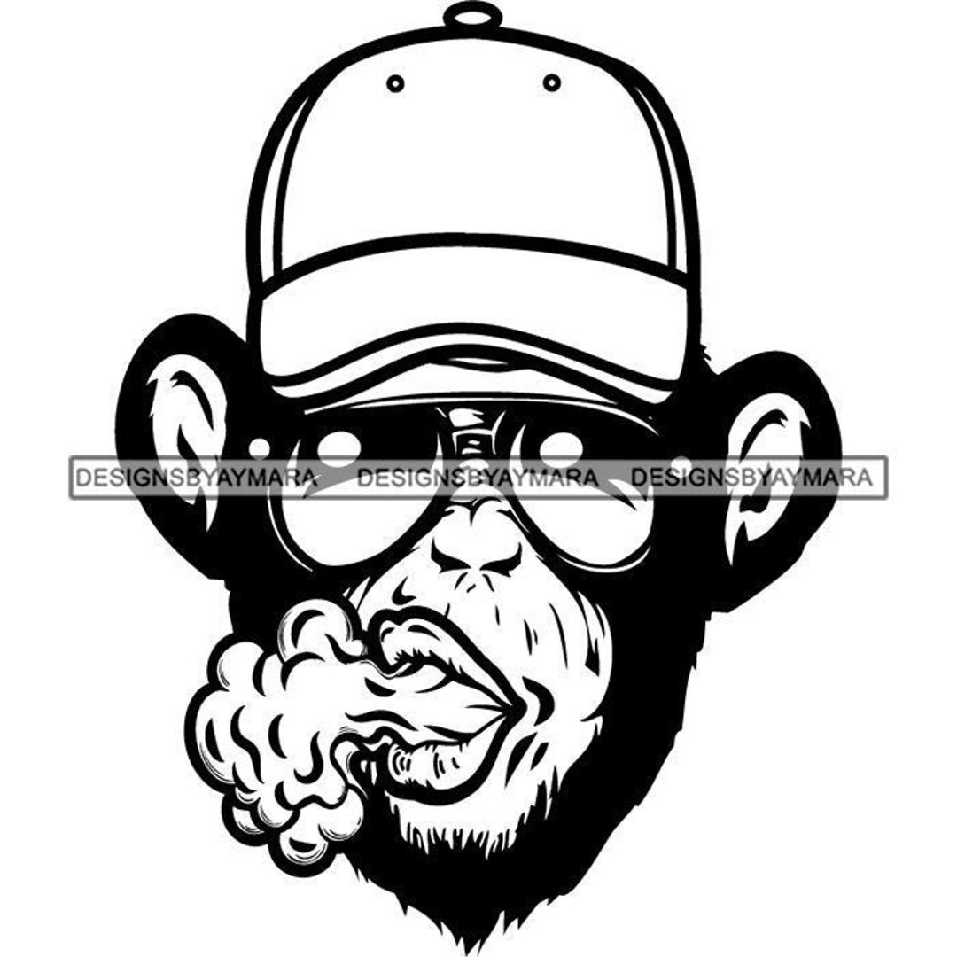 Smoking Monkey Logo Leaf Grass Medical Cigarette Hemp New Joint Blunt ...