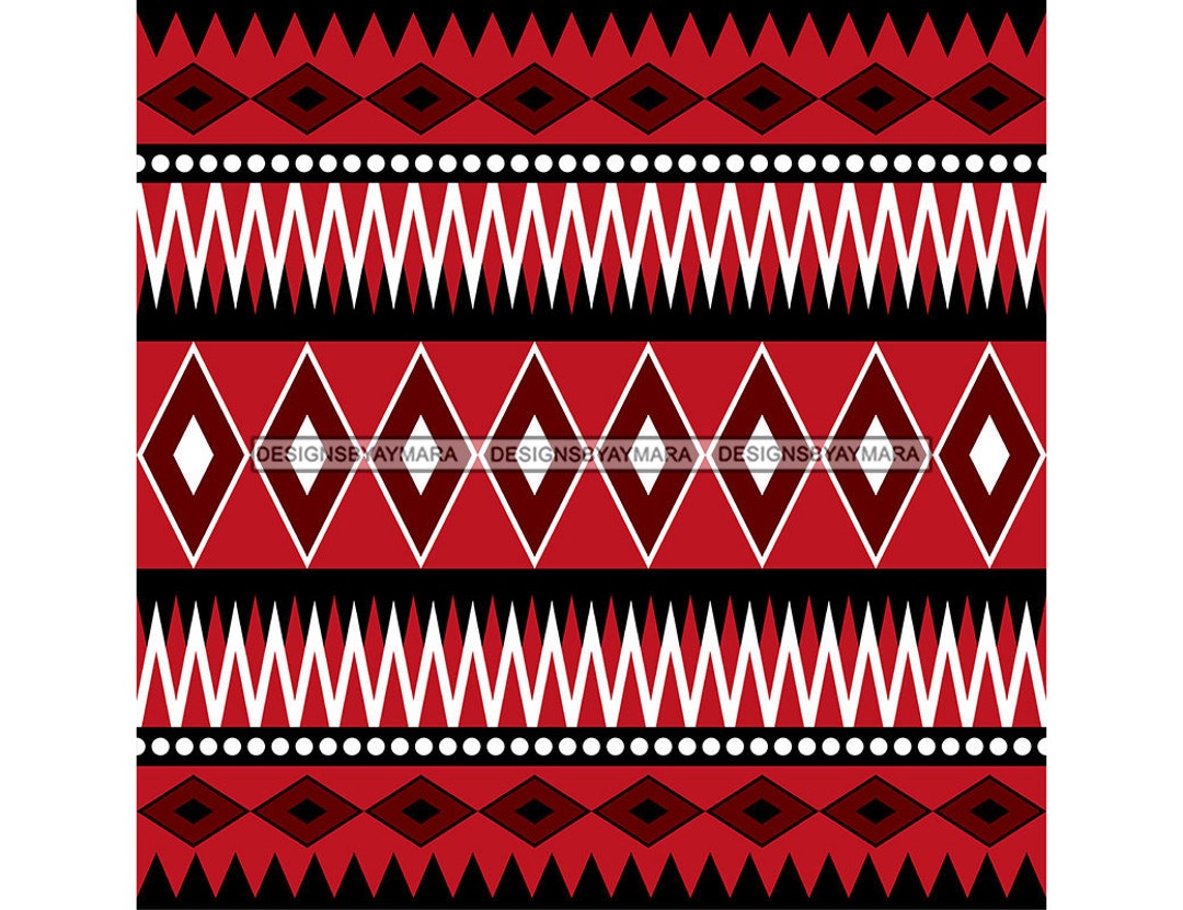 Native American Pattern 4 Background Black Red Gold Print Native Tribes ...