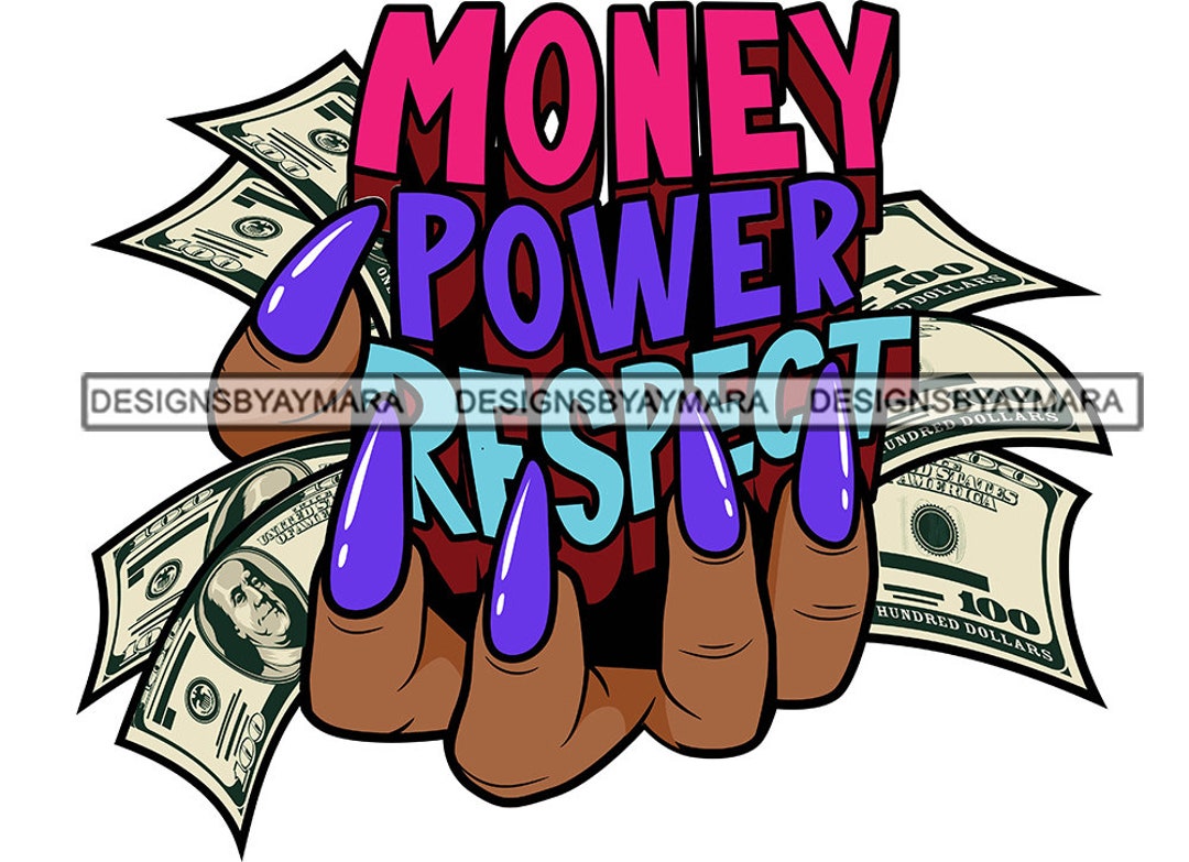 Money Power Respect Woman's Hand Holding Money Nails Cash Dollar Bills ...