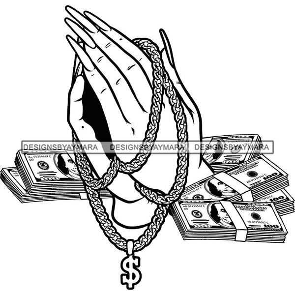 Praying Hands With Money Svg - Etsy