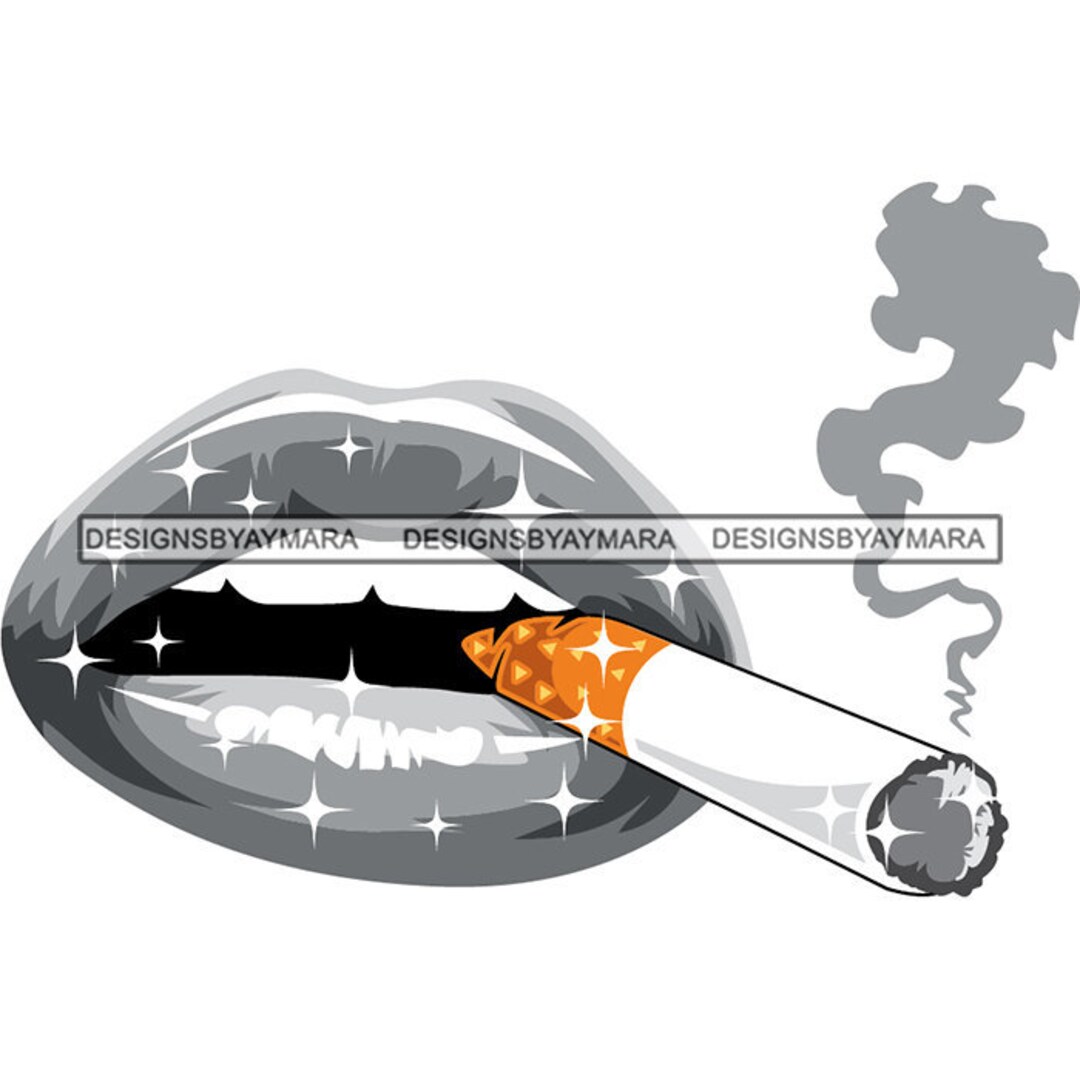 Smoking Smoker Lips Lipstick Sparkling Makeup Cigarette Hot Face Beauty ...