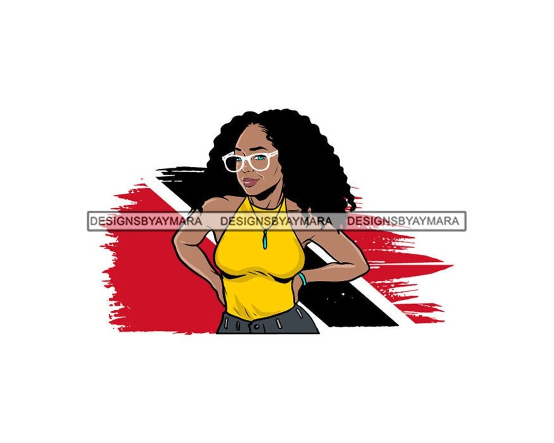 Proud Woman Trinidad Tobago Flag Pretty Confident Brave Standing ...
