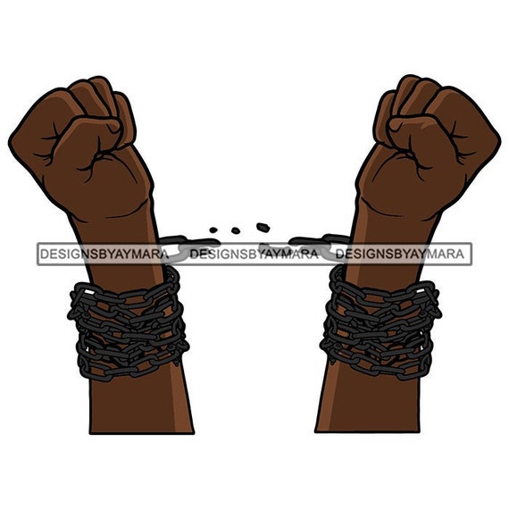Black Man Breaking Chains Around His Wrist Chained up Snapped | Etsy