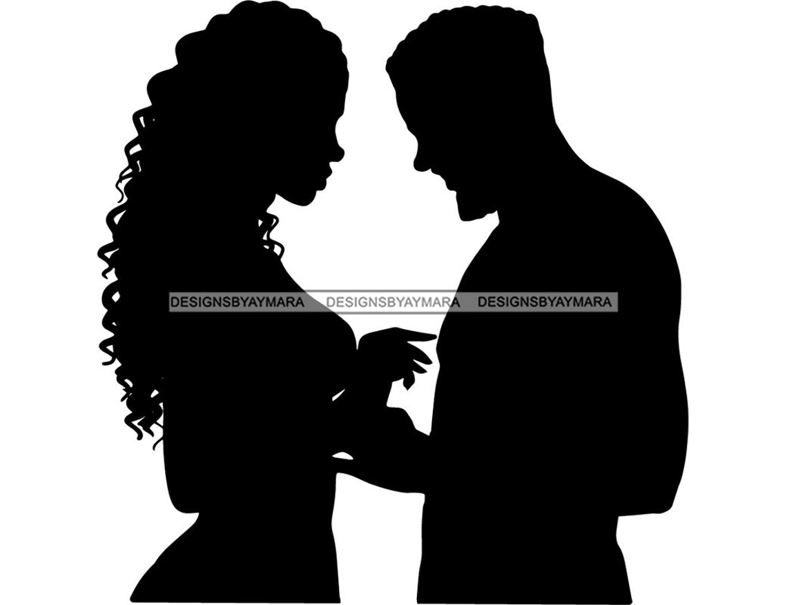 Black Couple Man Woman Relationship Lovers Silhouette King And Etsy
