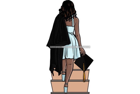 Graduation Grad Walking up to the Stage Black Grad Gown Light - Etsy