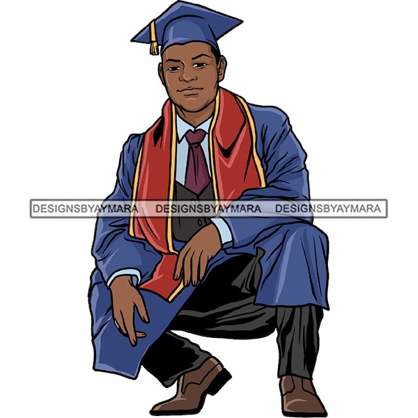 Graduation Man Clipart - Etsy