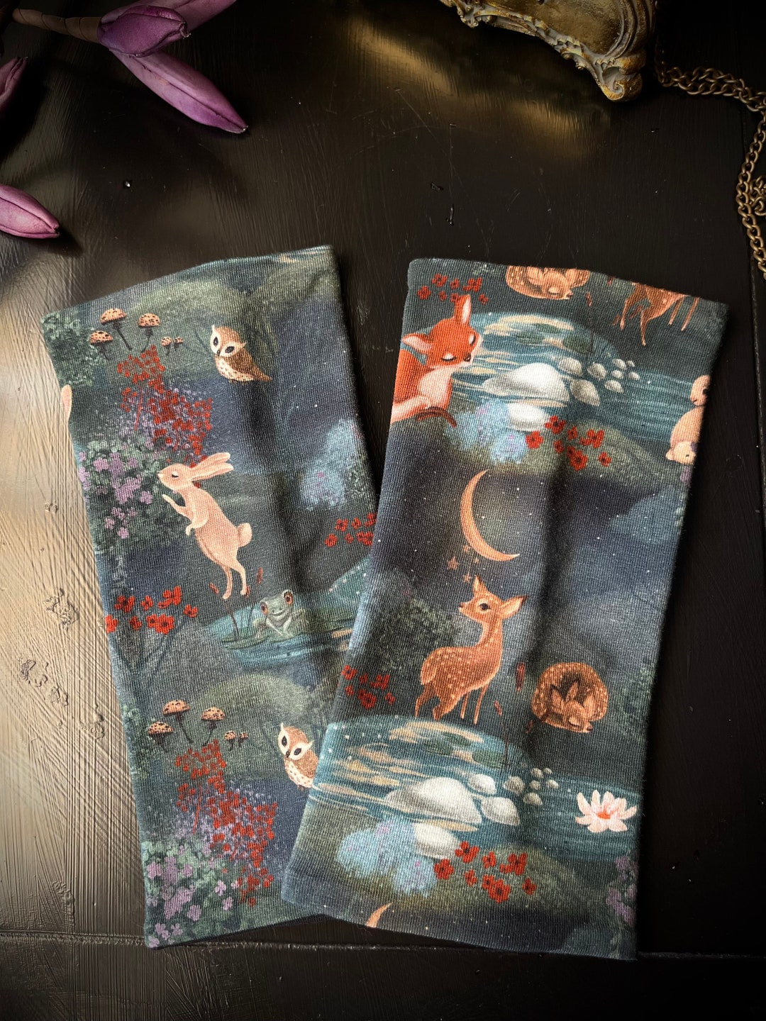 Gauntlets Forest Night, Rabbit, Owl, Deer, Fox, Moon, Black, Hand ...