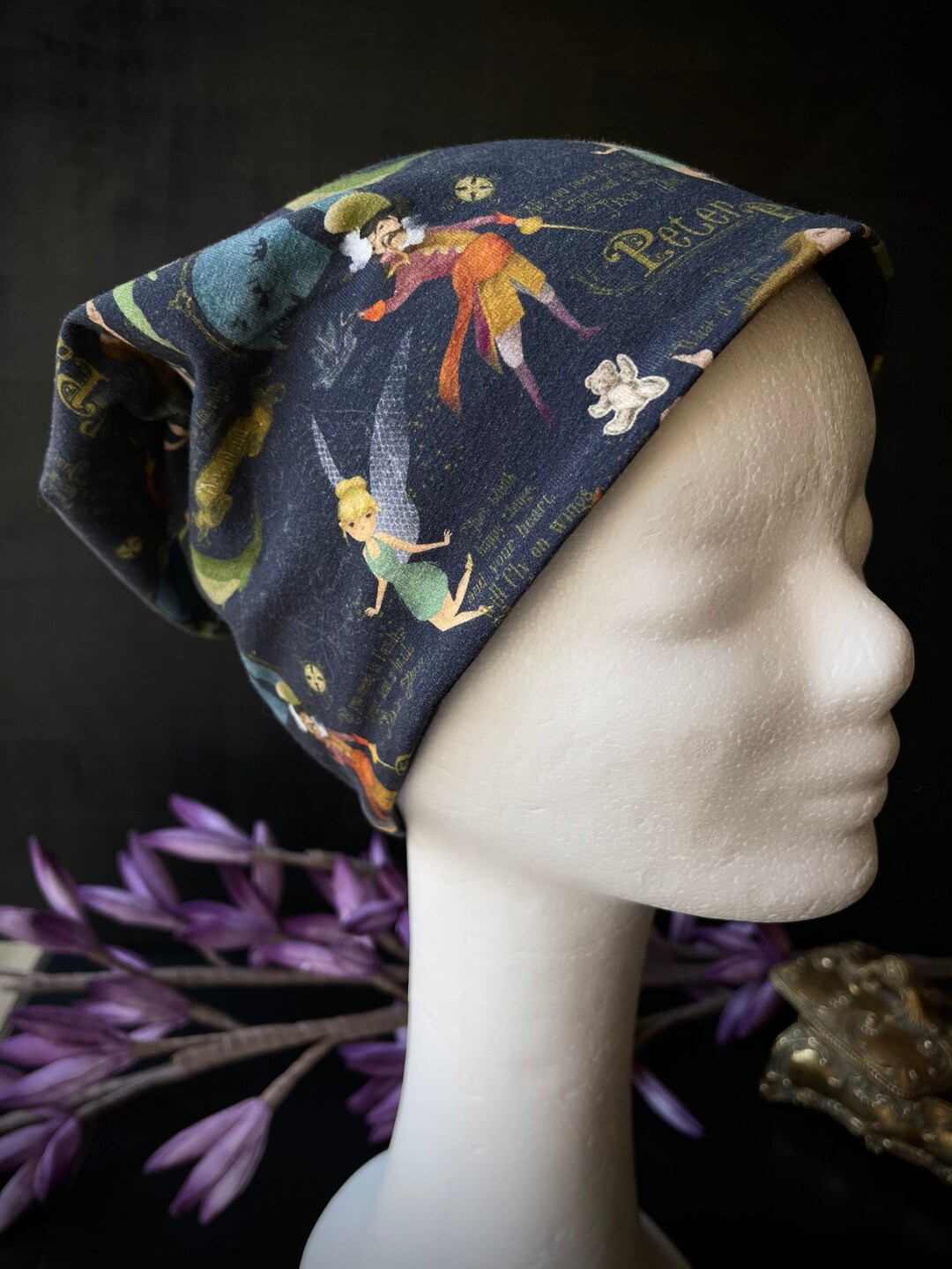 Beanie Peter Pan Dark Blue Cap Slouchy Women Super Soft - Etsy UK