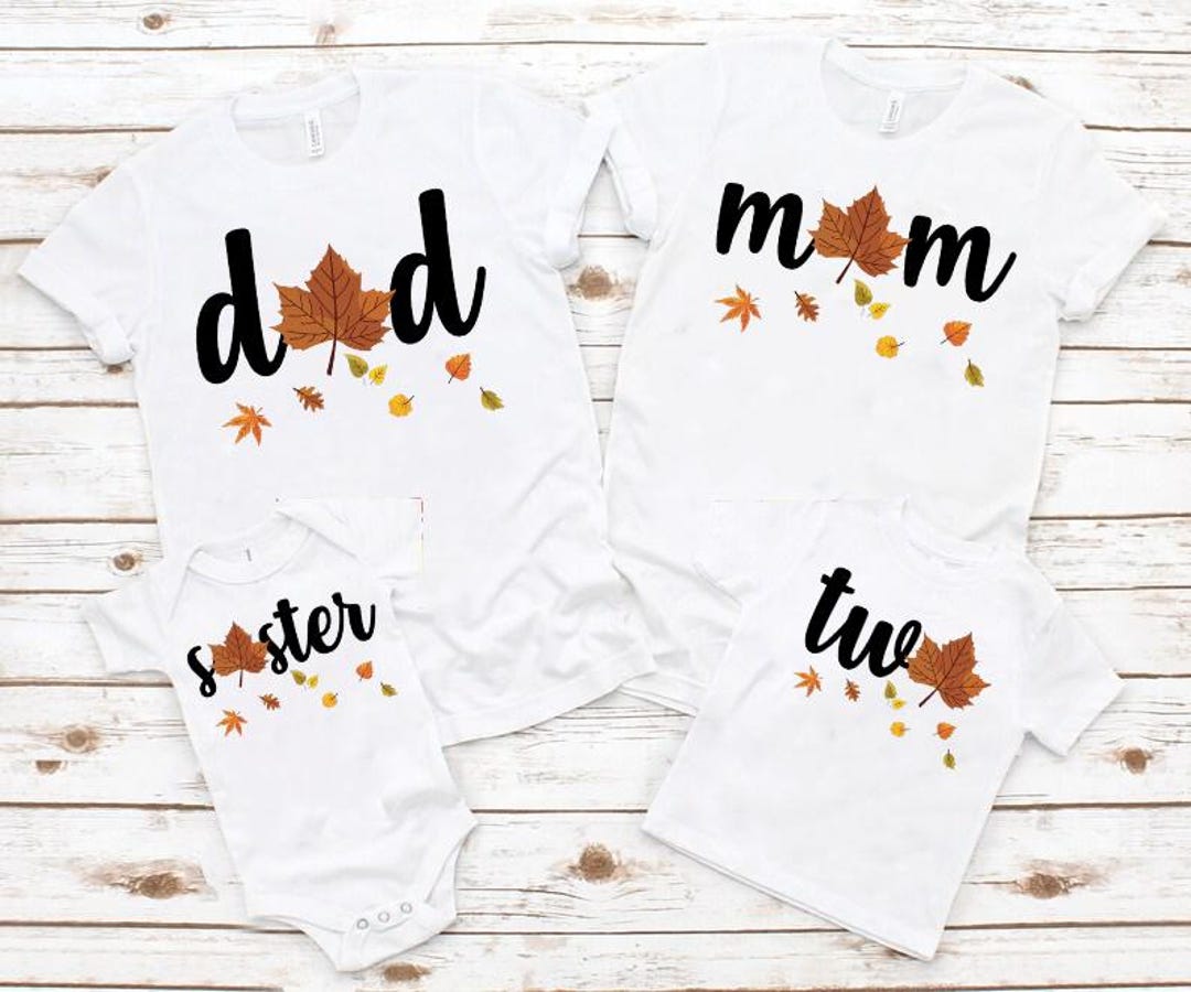 Family Matching Fall Leaf Birthday T-shirt, Thanksgiving Autumn Season ...