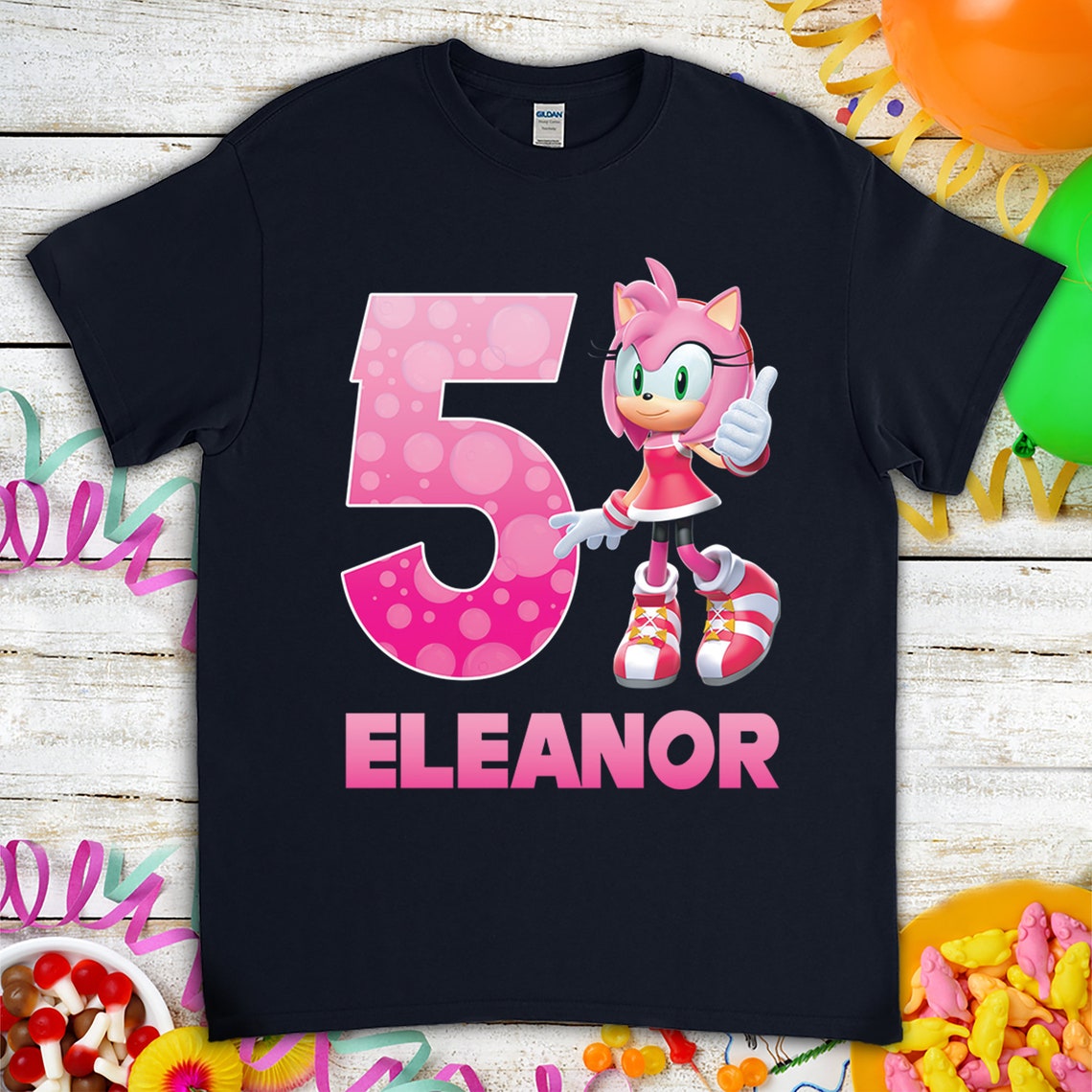Sonic Amy Rose the Hedgehog Birthday T-shirt Custom - Etsy