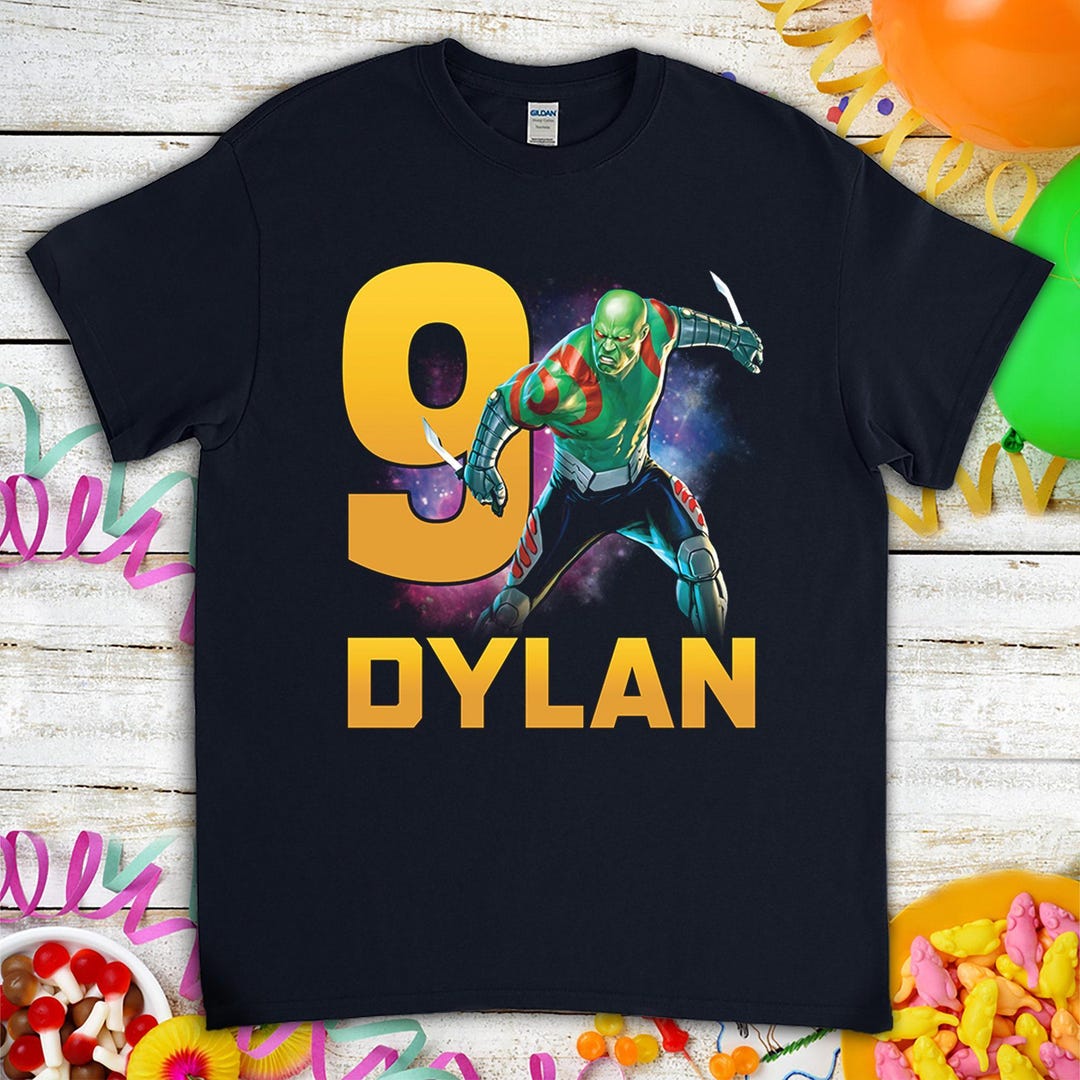 Guardians of the Galaxy Drax the Destroyer Birthday T-shirt, Custom ...