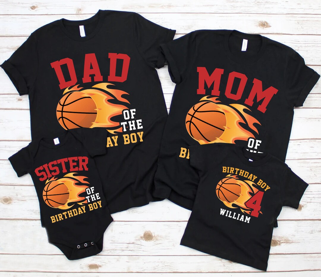 Family Matching Basketball Birthday T-shirt, Basketball Fan Sport Lover ...