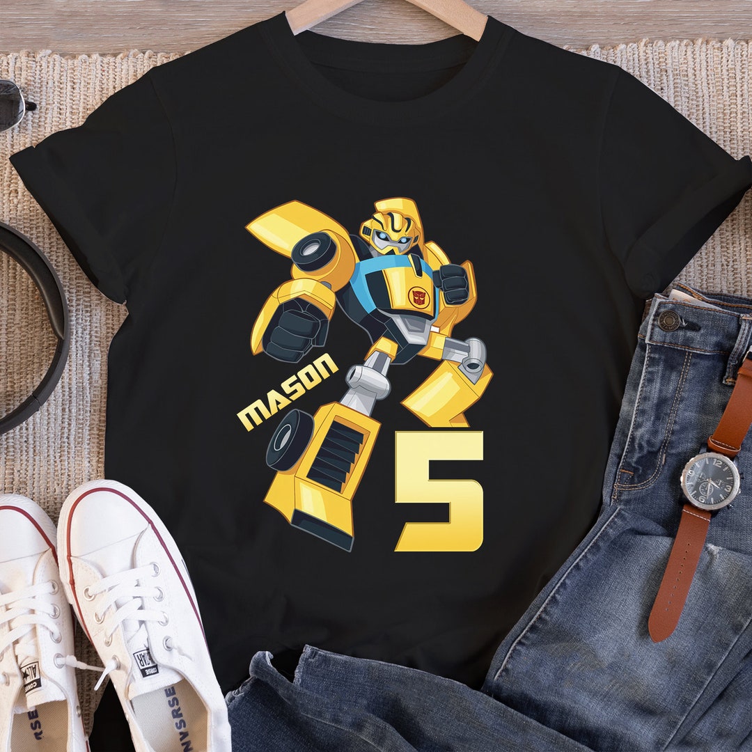 Transformers Birthday Shirt, Funny Bumblebee Robot Kids Toddler ...