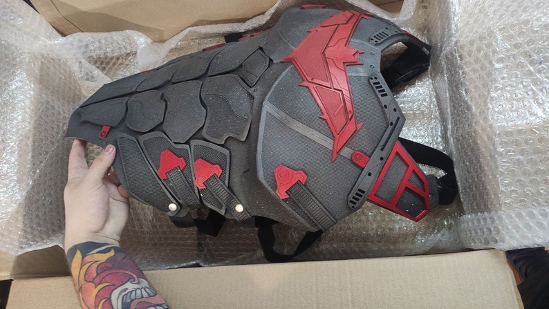 Red Hood Rebirth Body Armor Wearable of EVA Foam, Dark Gray Hero Chest ...