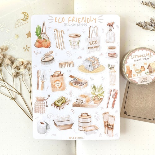 Brown Aesthetic Sticker Sheet Bujo Stickers Bullet Journal | Etsy