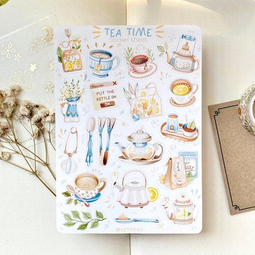 Tea Lover Sticker Sheet Bullet Journal Digital Planner. - Etsy