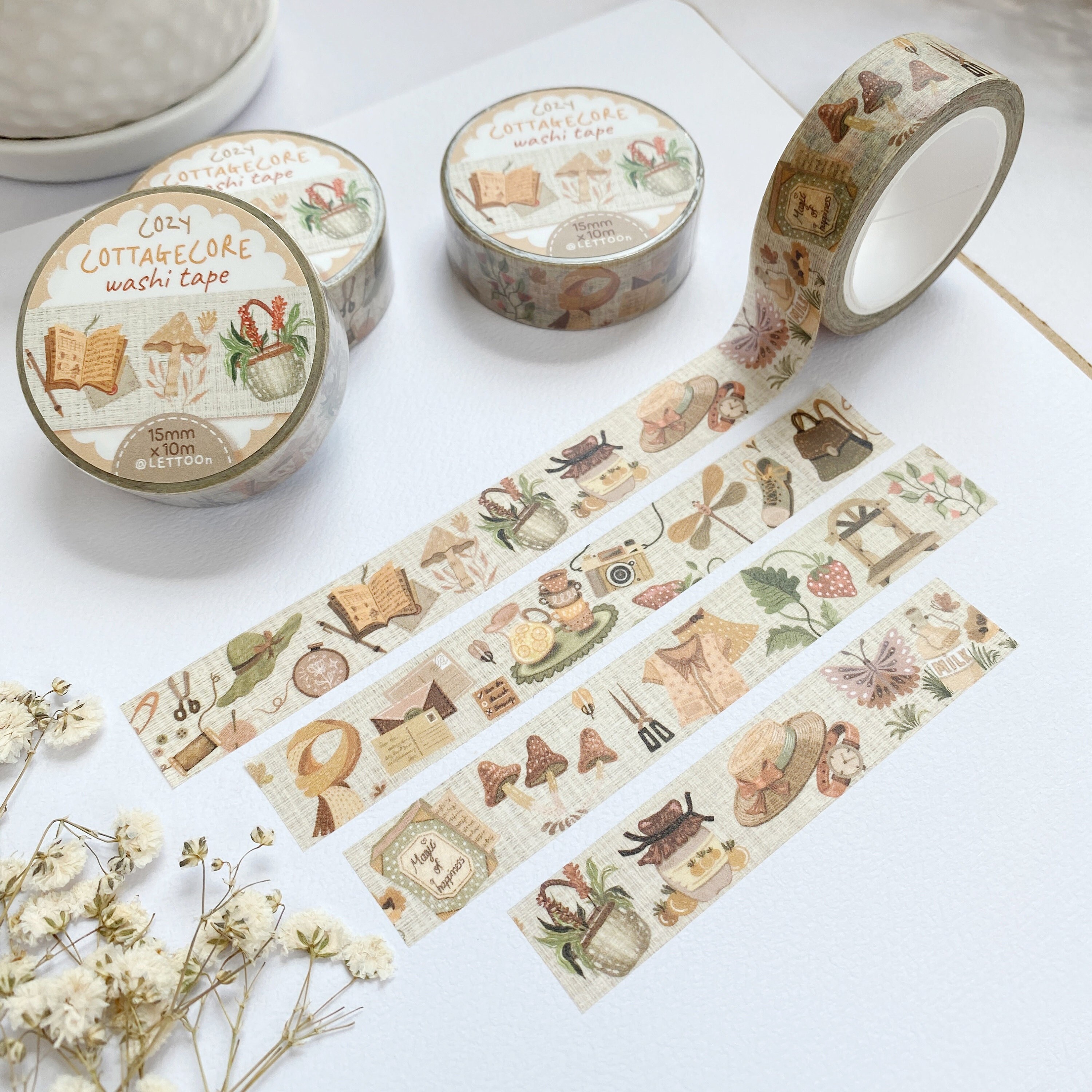 Washi Tape Cozy Cottagecore Journal Scrapbook Decoration - Etsy