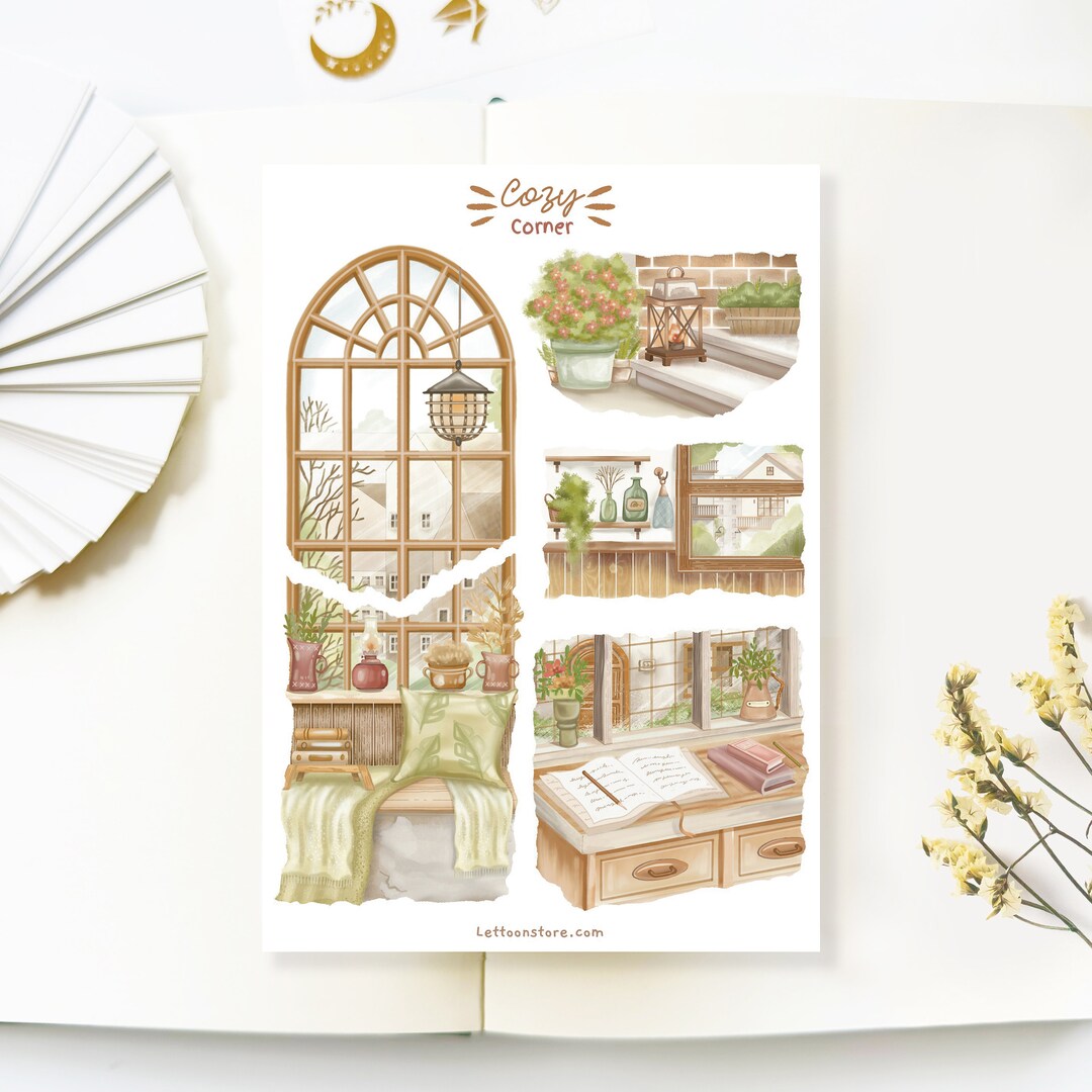 Handmade Sticker Sheet - Cozy Corner | Premium Art Stationery to ...